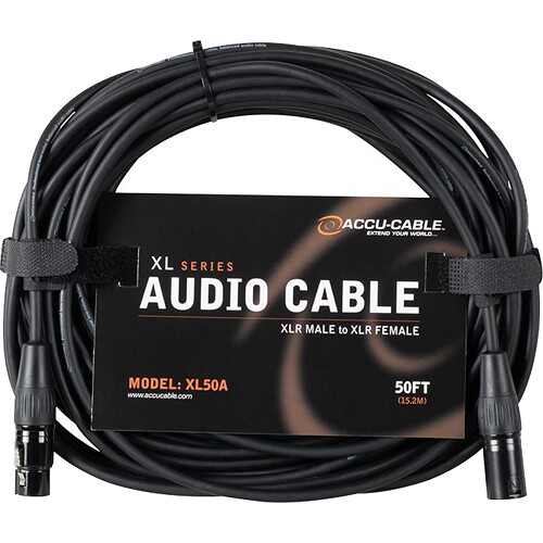 American DJ Accu-Cable XLR Male to XLR Female Balanced XL50A B&H