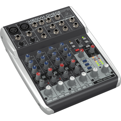 Behringer XENYX QX602MP3 Premium Analog 6-Input Mixer QX602MP3
