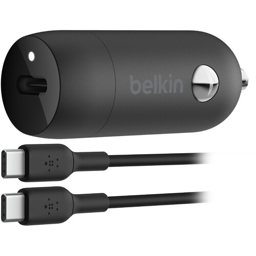 Belkin USB-C Car Charger with USB-C Cable (30W) CCA004BT1MBK-B6
