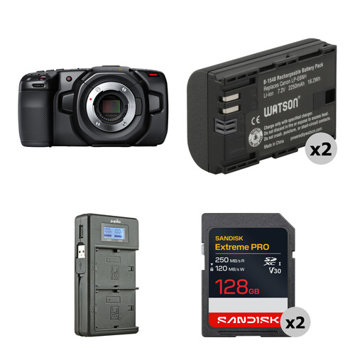 Blackmagic Design Pocket Cinema Camera 4K Kit with 2 x