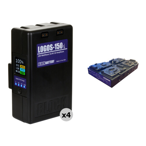 BlockBattery LOGOS-150i 4-Battery Kit with Quad Fast Charger