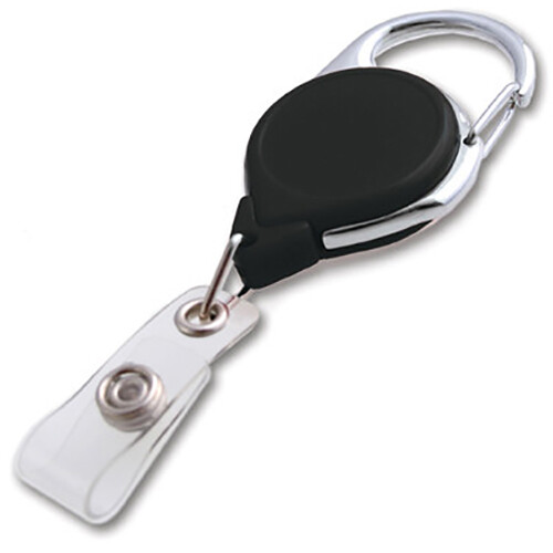 BRADY PEOPLE ID Carabiner Badge Reel with Strap 704-CB-BLK B&H