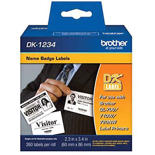 Brother DK1234 Die-Cut Name Badge Paper Labels DK1234 B&H Photo