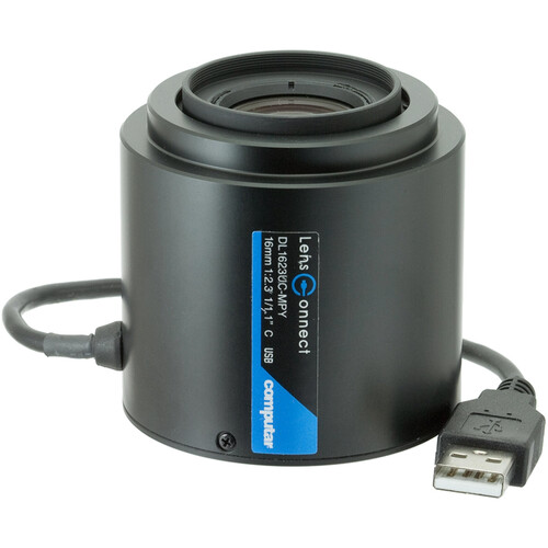 Computar LensConnect C-Mount 16mm Fixed Focal Lens DL1623UC-MPY