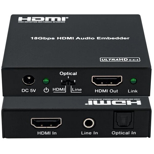 DVDO 4K HDMI 2.0b Audio Embedder DVDO-AUDIOEMB-1 B&H Photo Video