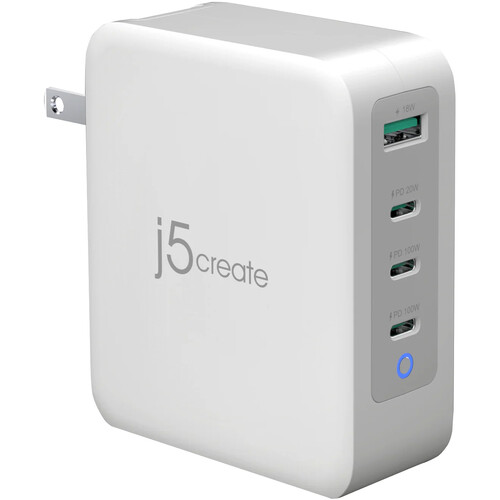 j5create 130W 4-Port USB-C/USB-A GaN Wall Charger JUP43130 B&H