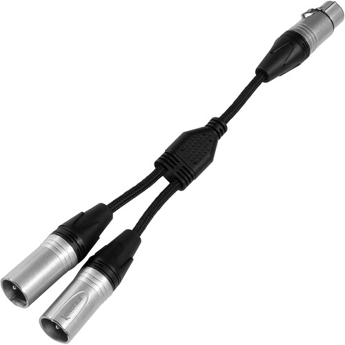 Kondor Blue Dual Male XLR to Female XLR Audio Y KB_YFXLRDM_BK