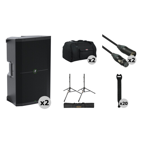 Mackie Thump215 Powered PA Loudspeaker Kit with Stands, Bags,