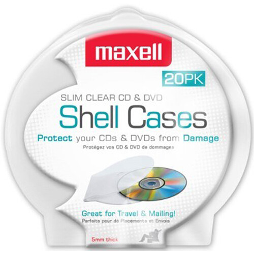 Maxell CD-356 CD and DVD Cases (Clear, 20-Pack) 190900OD B&H