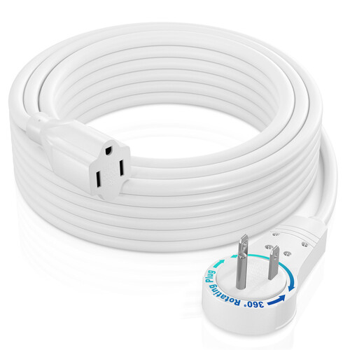 Maximm Cable 360° Rotating Flat Plug 16 AWG ADW-360-3130-W