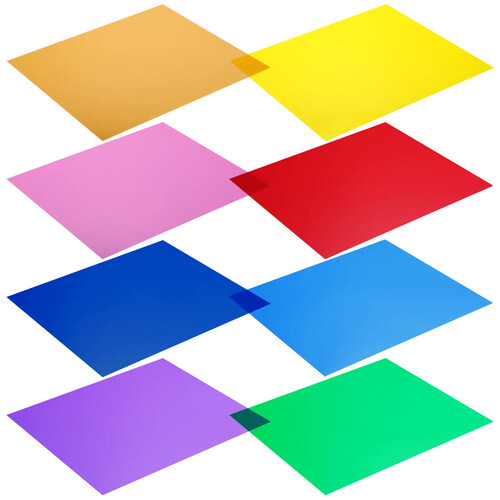 Neewer Square Color Gel Filter (12 x 12" Sheets, 8-Pack)