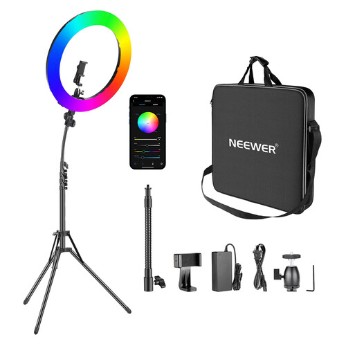 Neewer RGB18 II RGB LED Ring Light Kit (18") 66603998 B&H Photo