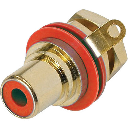 Rean RCA Jack Chassis-Mount Socket (Gold/Red) NYS367-2 B&H Photo