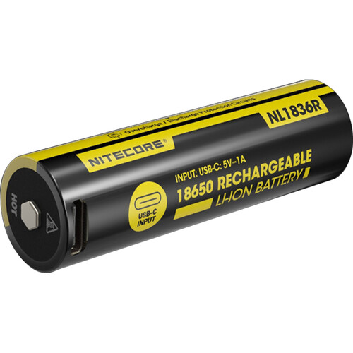 Nitecore USB-C Rechargeable 18650 Battery (3.6V, 3600mAh)