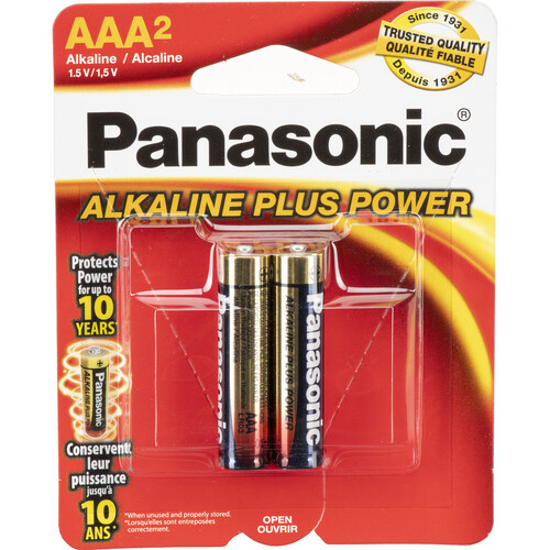 Panasonic Alkaline Plus Power AAA Batteries (2-Pack) AM-4PA/2BB