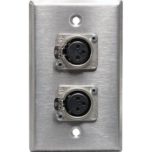 RapcoHorizon SP-2DFN XLR Single Gang Wall Plate with 2 SP-2DFN
