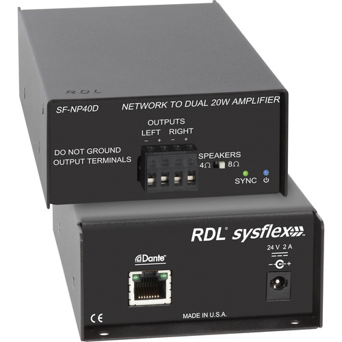 RDL SF-NP40D Dante to 40W Stereo Power Amplifier SF-NP40D B&H