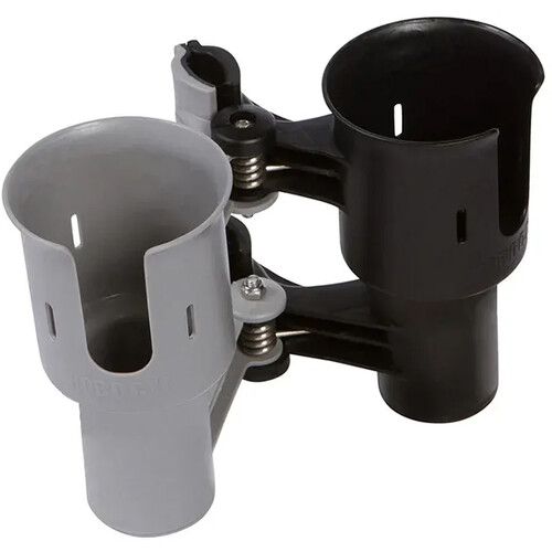 RoboCup Clamp-On Dual-Cup & Drink Holder (Gray & Black)