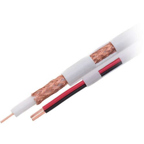 SatMaximum RG59 Coaxial Siamese Cable (1000', White) 750062 B&H
