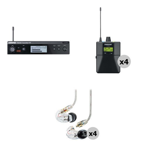 Shure PSM 300 Quad-Pack Pro Wireless In-Ear P3TRA215QUP-H20 B&H
