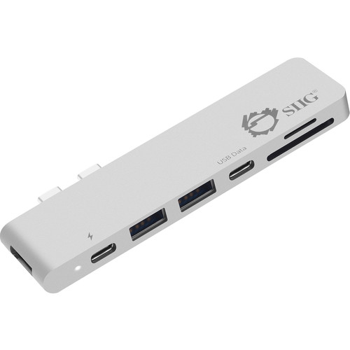 SIIG Dual USB Type-C Hub with HDMI, Card Reader, and