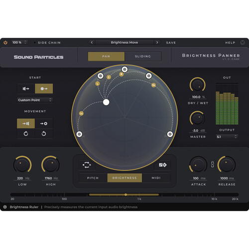Sound Particles Brightness Panner Stereo and BRIGHTNESS PANNER