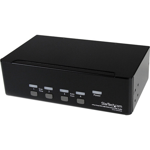 StarTech 4-Port Dual DVI 2.0 USB Hub KVM Switch SV431DD2DUA B&H