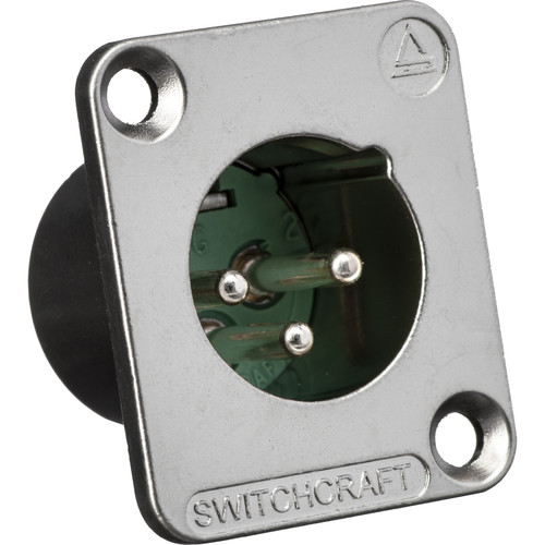 Switchcraft DE Series 3-Pin XLR Male Panel-Mount DE3MPKG B&H
