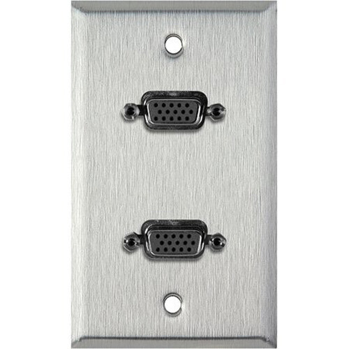 TecNec 1-Gang White Lexan Wall Plate with 2 VGA HD WPLW-1139 B&H