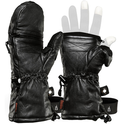 The Heat Company Shell Full-Leather Mittens (Size 6-7) 33191A