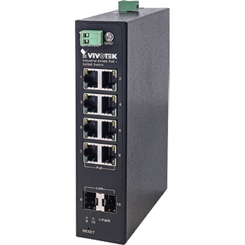 Vivotek Industrial 8XGE Poe + 2XGE SFP Switch, 48-56