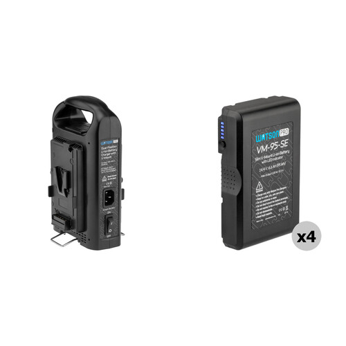 Watson Pro 4 x 95Wh Slim Batteries & Simultaneous Dual Charger