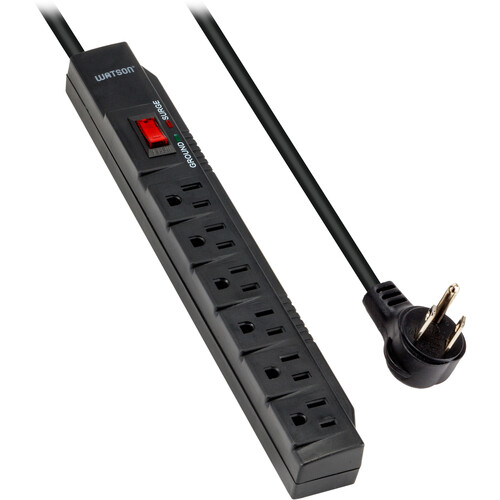 Watson 6-Outlet Surge Protector (1200 Joules, Black) SP6-6B B&H