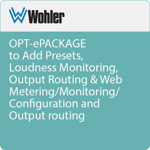 Wohler OPT-ePACKAGE Software Activation Key OPT-EPACKAGE B&H