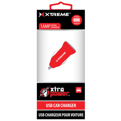 Xtreme Cables 1-Port 1A USB Car Charger (Red) 88533 B&H Photo