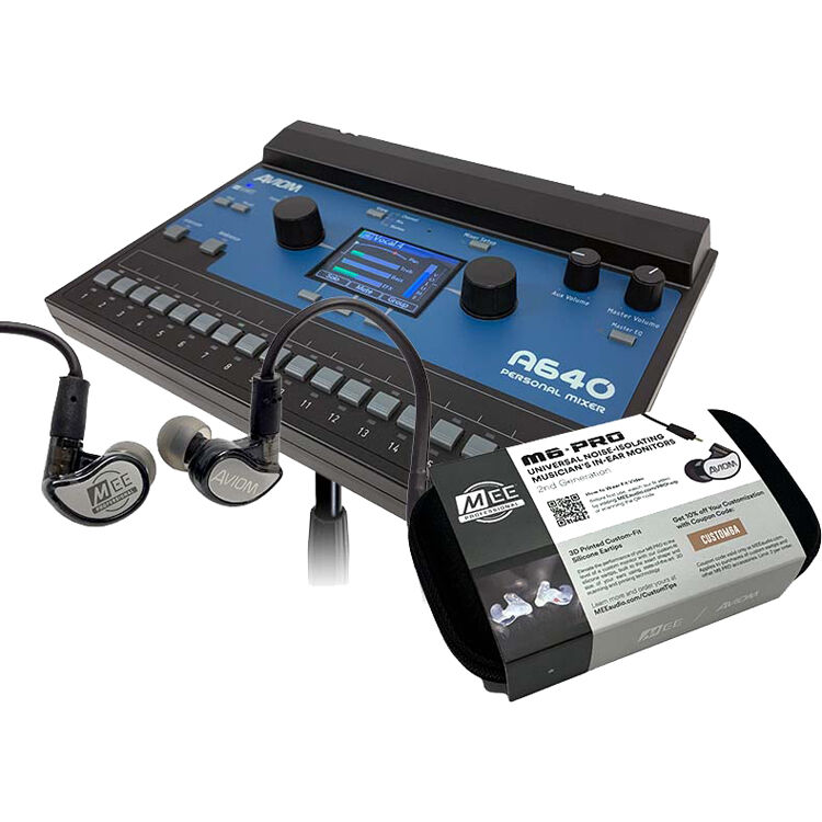 Aviom A640 36-Channel Personal Mixer Bundle with Mee A640-MEE