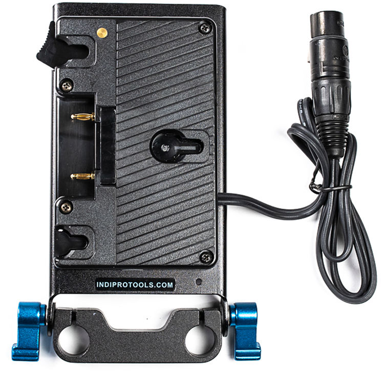 IndiPRO Tools Gold Mount Plate for 4-Pin XLR Cameras & PDG4XLR