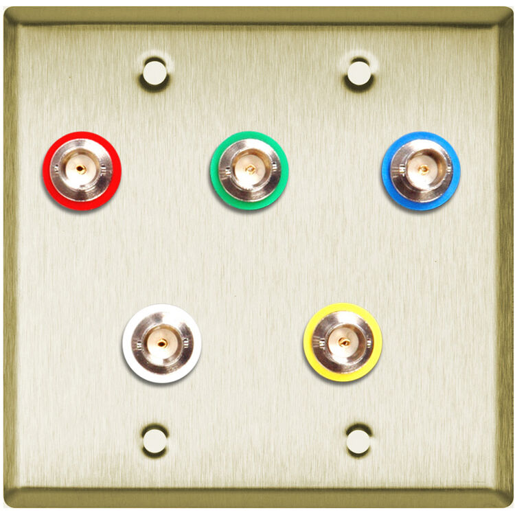 My Custom Shop 5-BNC 2-Gang Wall Plate WPBR-RGBHV B&H Photo Video
