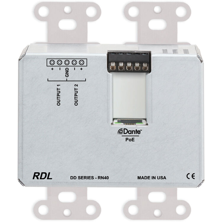 RDL 4 x 2 Wall-Mounted Bi-Directional Mic/Line Dante DDS-RN40