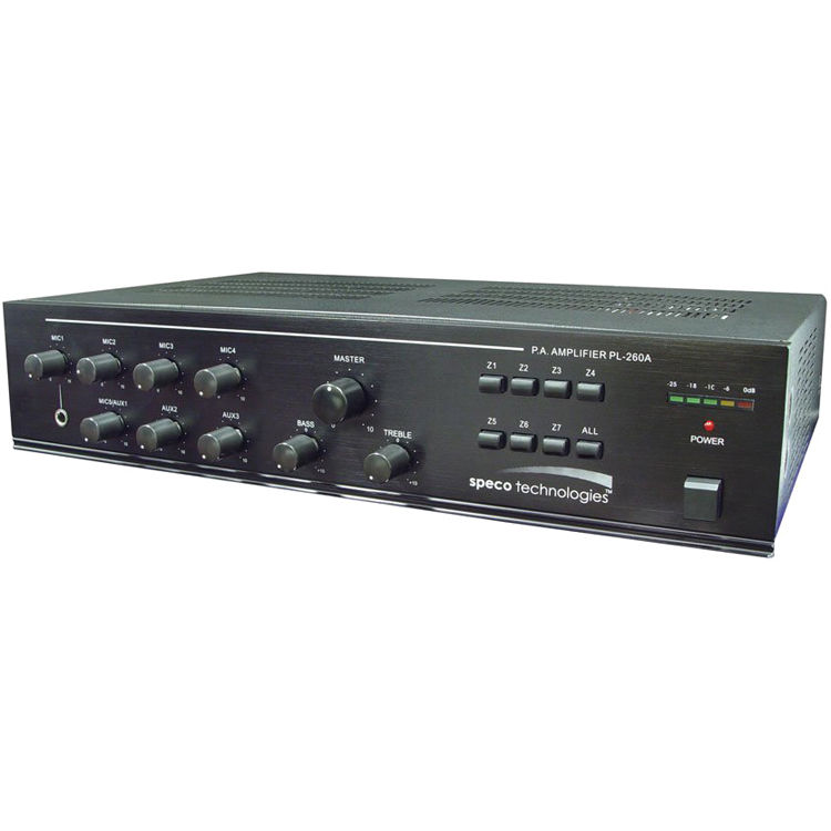 Speco Technologies Seven Zone 260W Commercial Amplifier PL260A